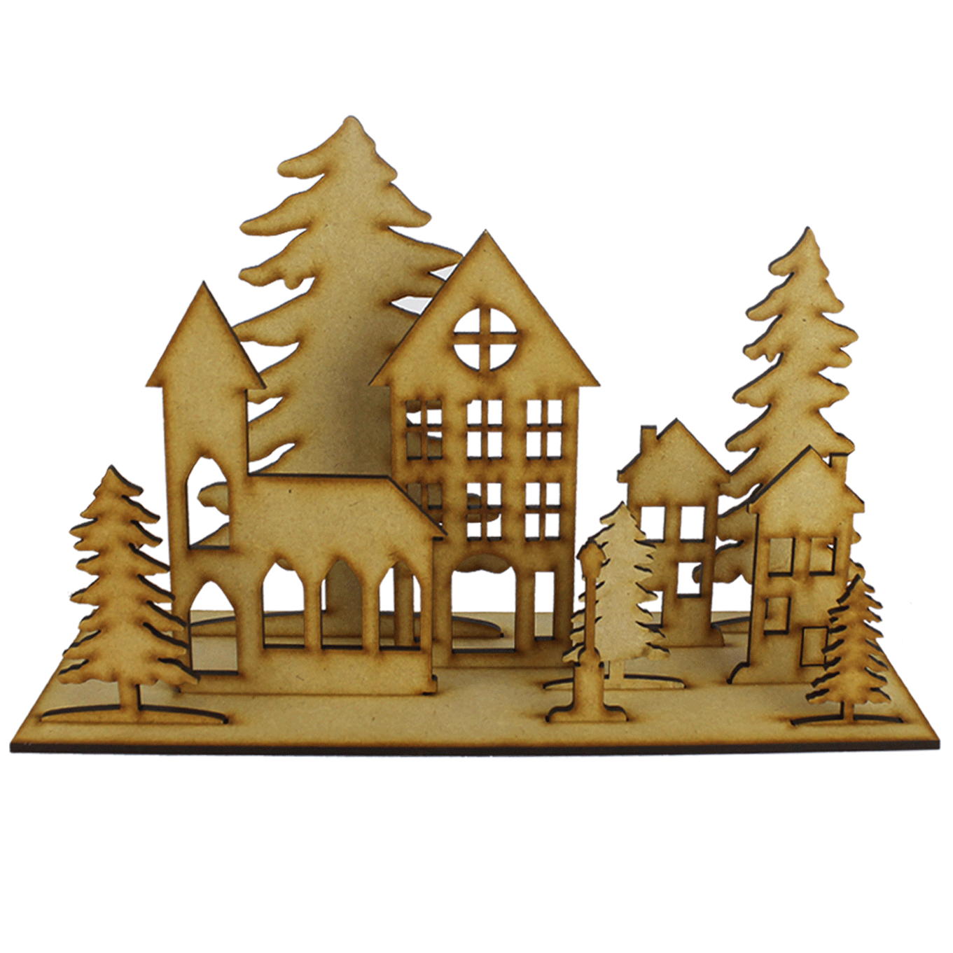 MDF Village Scene Houses