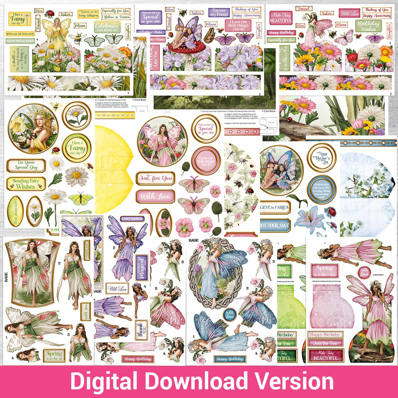 Spring Fairies 2 Dimensional Cardmaking Kit Digital Download CU216