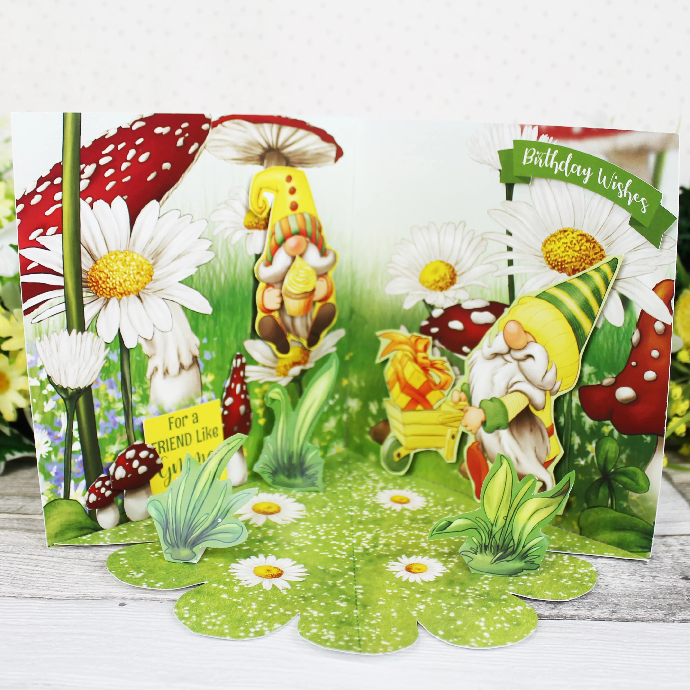FB3655D Gardening Gnomes Corner Card Dimensional Cardmaking Digital ...