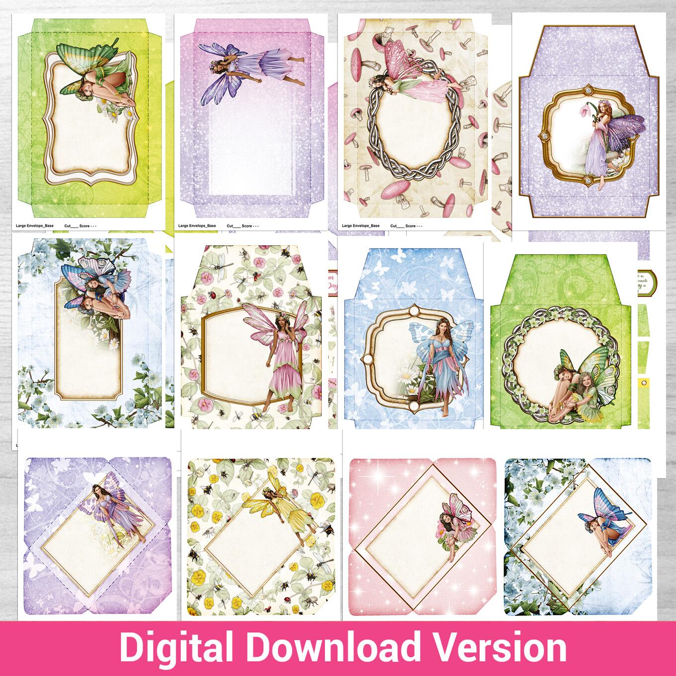 Spring Fairies 2 Envelopes Cardmaking Kit Digital Download