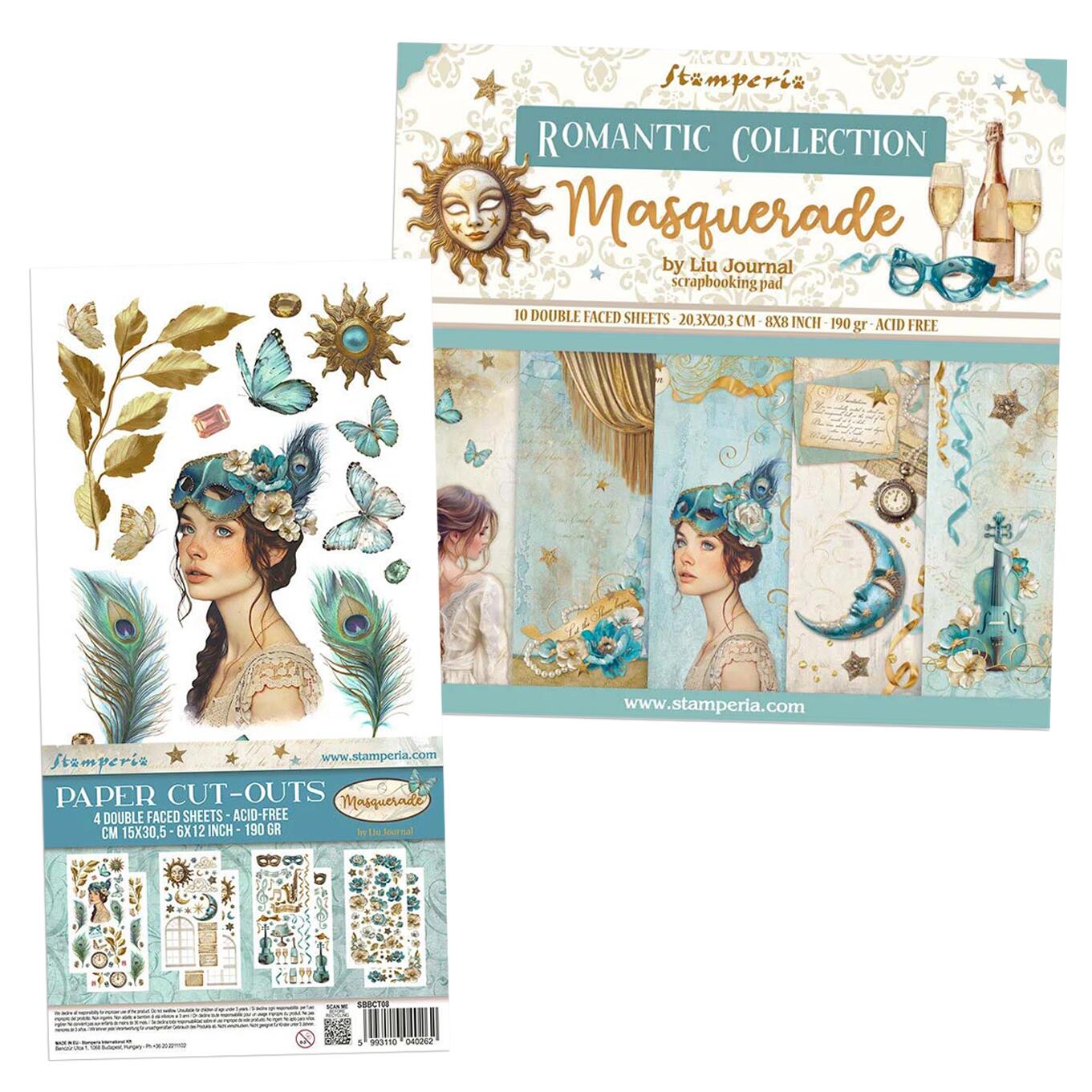 Stamperia Masquerade Double Cardmaking kit CU186