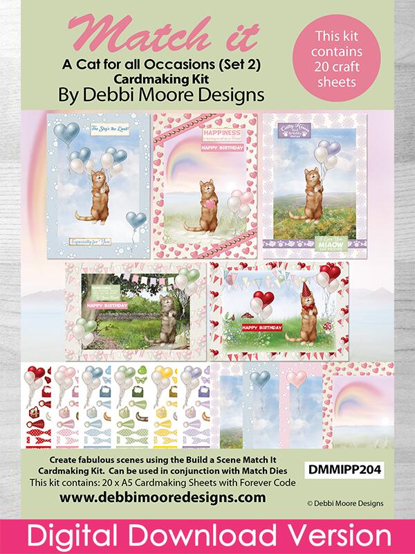 CU535D A Cat for All Occasions Set 2 Match It Cardmaking Kit Digital ...