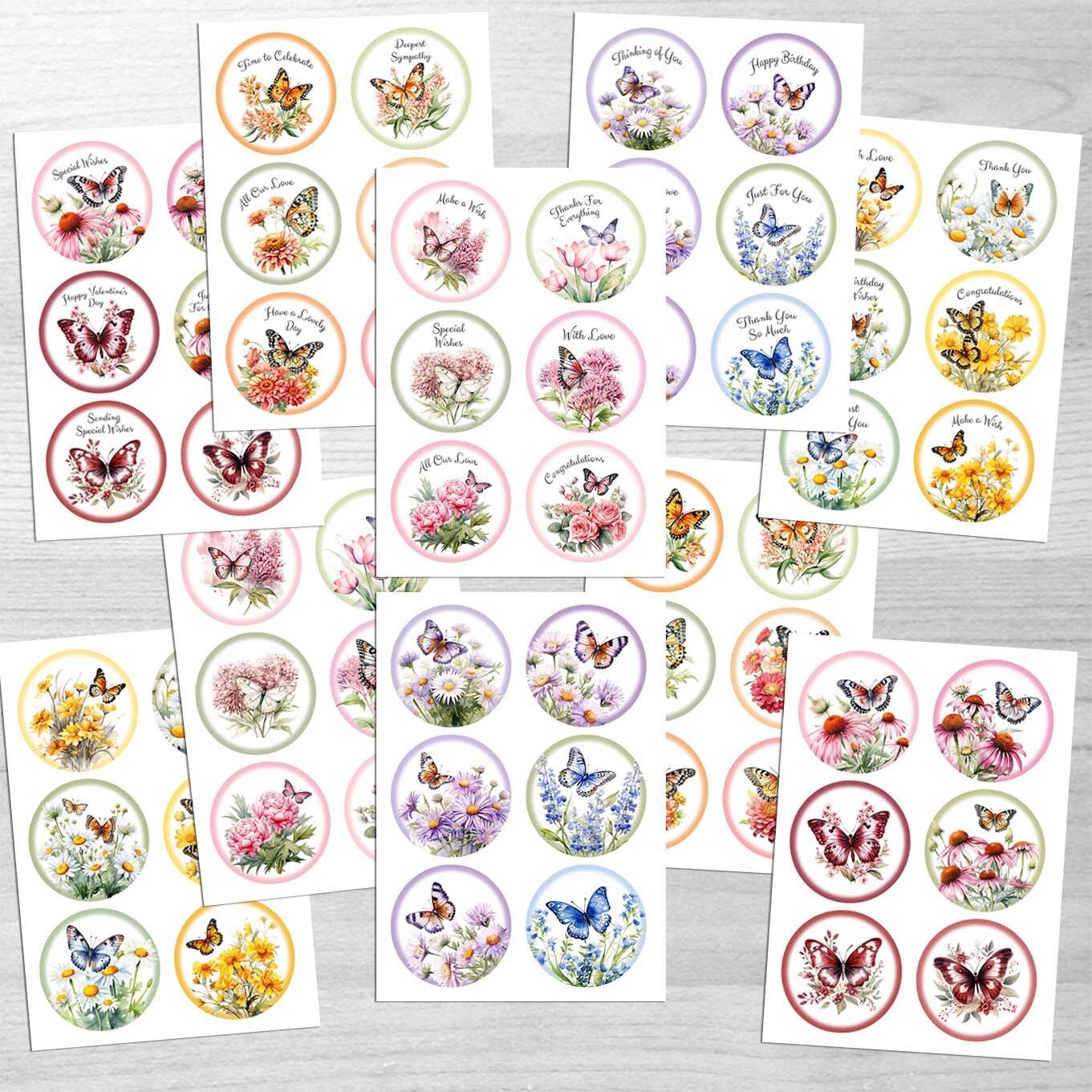 FB3894 Butterfly Circle Leaf Artwork Topper Sheets