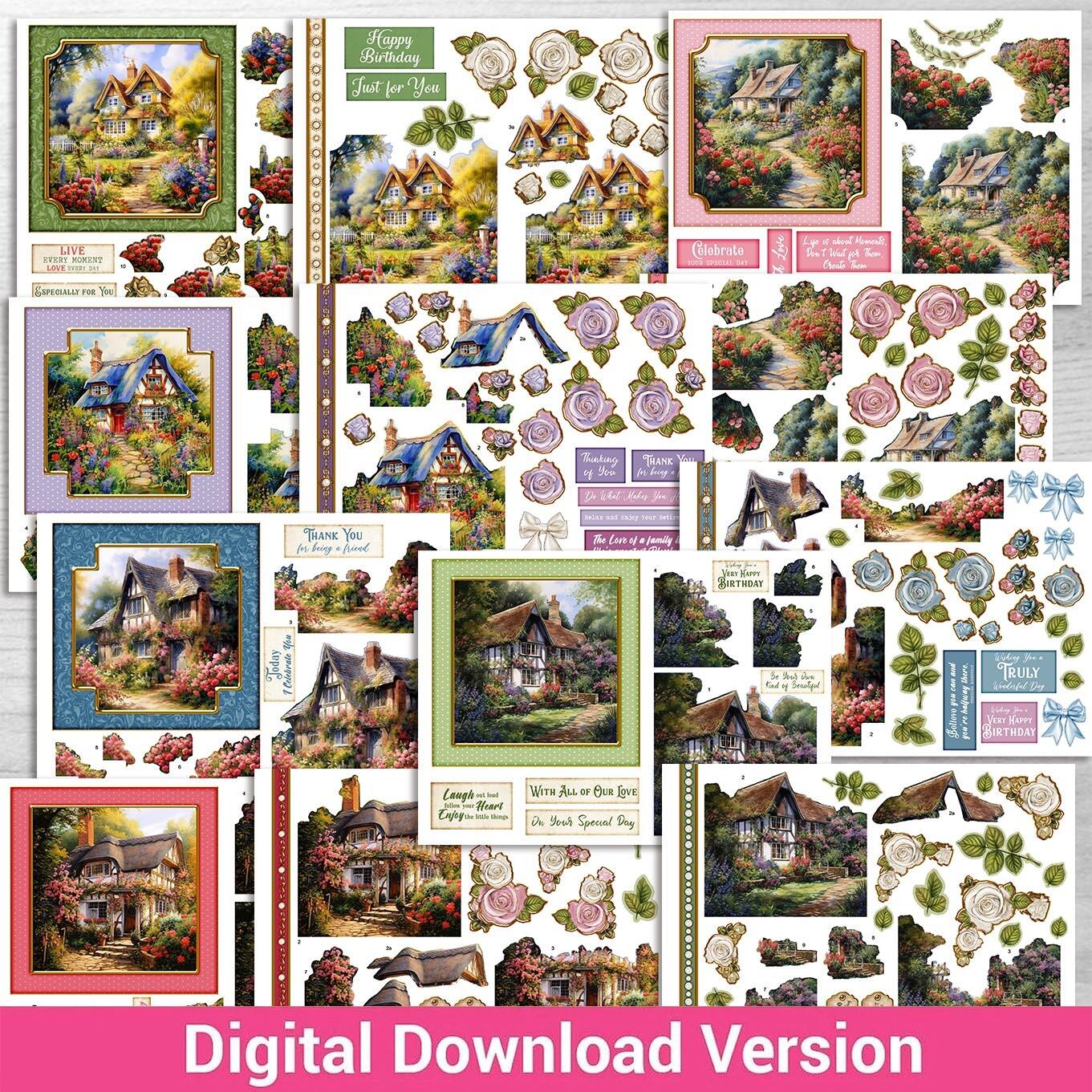 FB3975D Build a Scene Cottage Decoupage Kit Digital Download