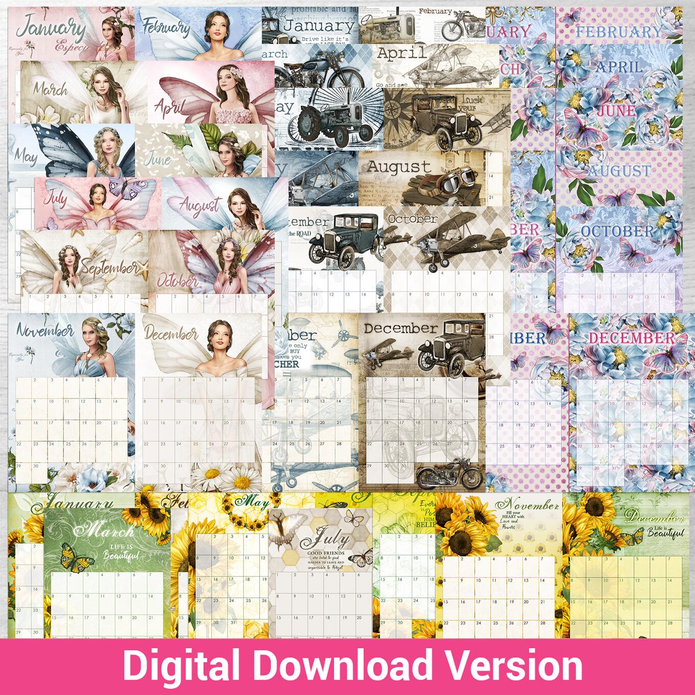 Calendar kit Cardmaking Digital Download