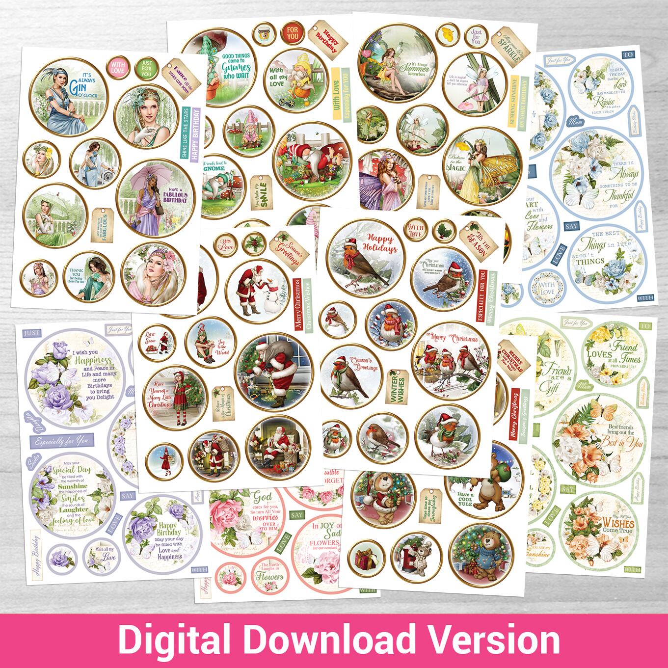 FB4013 Circle Toppers Nesting Die Topper Sheets Digital Download