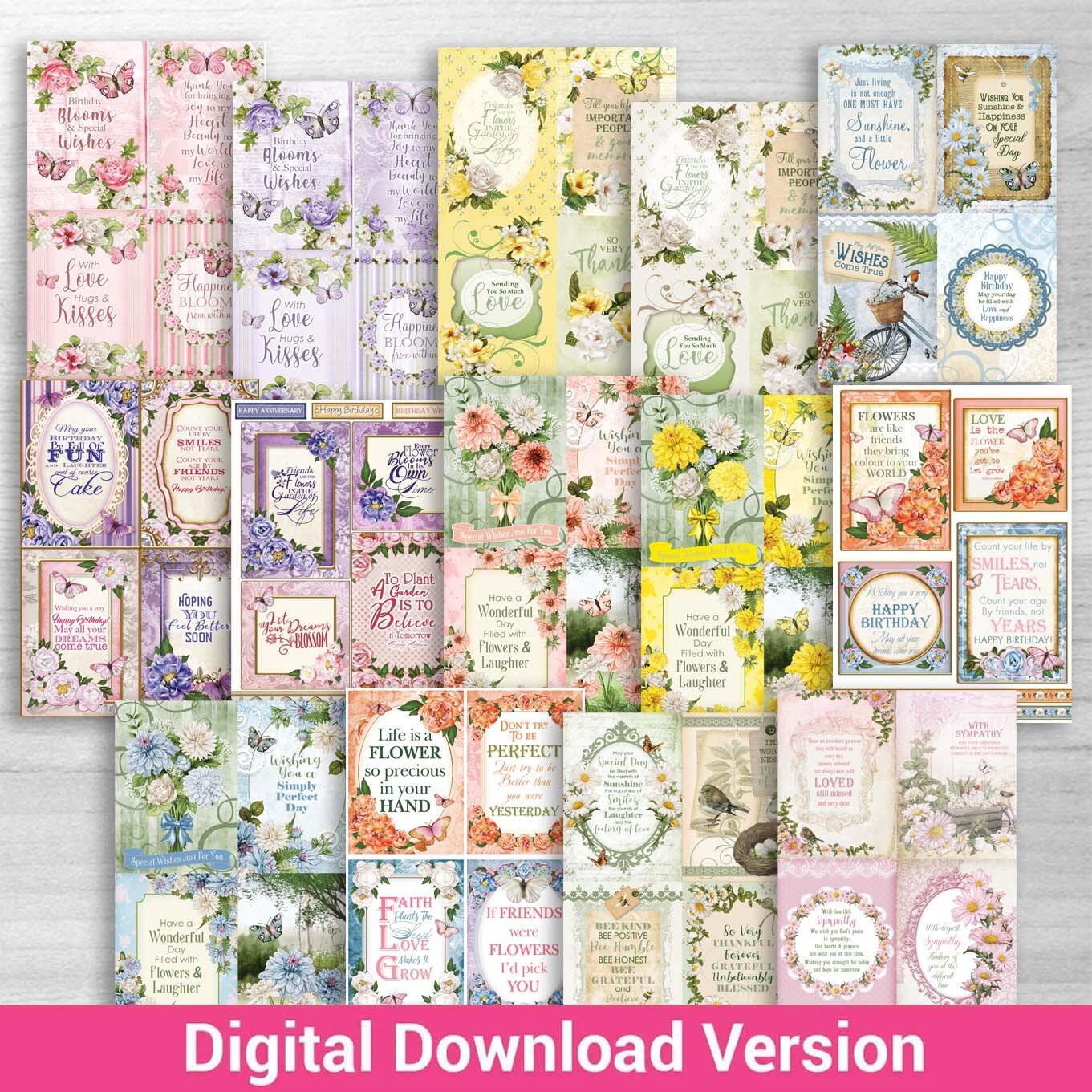 Floral Topper Kit - 56 Toppers Digital Download FB3021