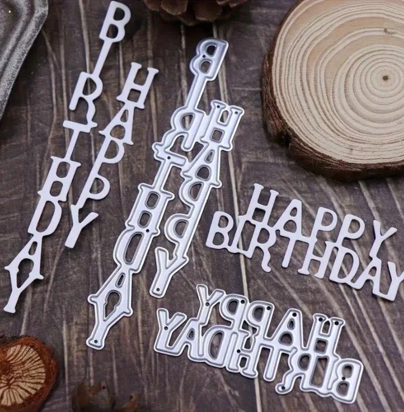 CAC12 Designer Series Metal Die - Happy Birthday Double Set
