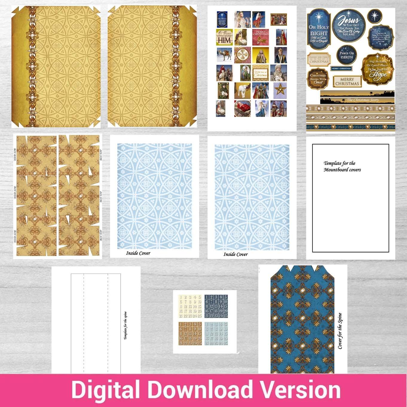 Nativity Advent Book with SVGs Digital Download kit FB3125