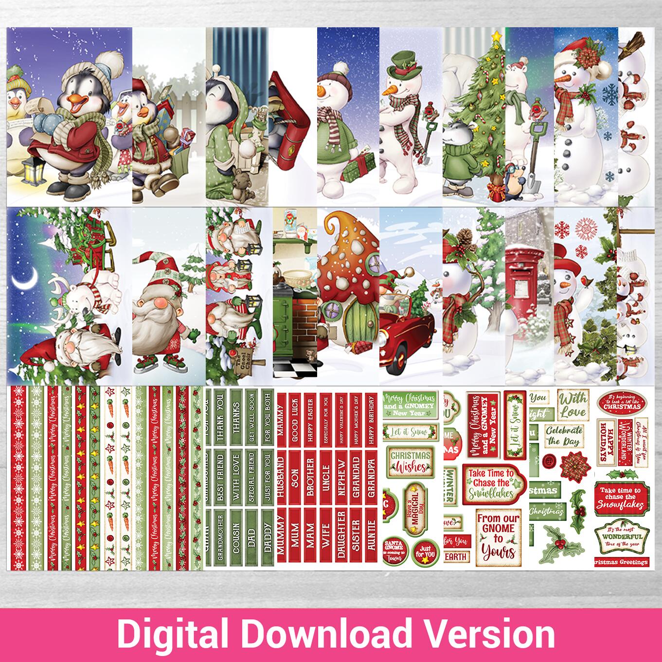 Cards Made Easy Cute Christmas Toppers Digital Download