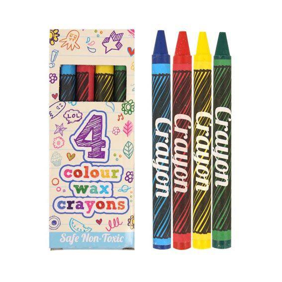Colouring Crayons 4-Pack, Wax Crayons