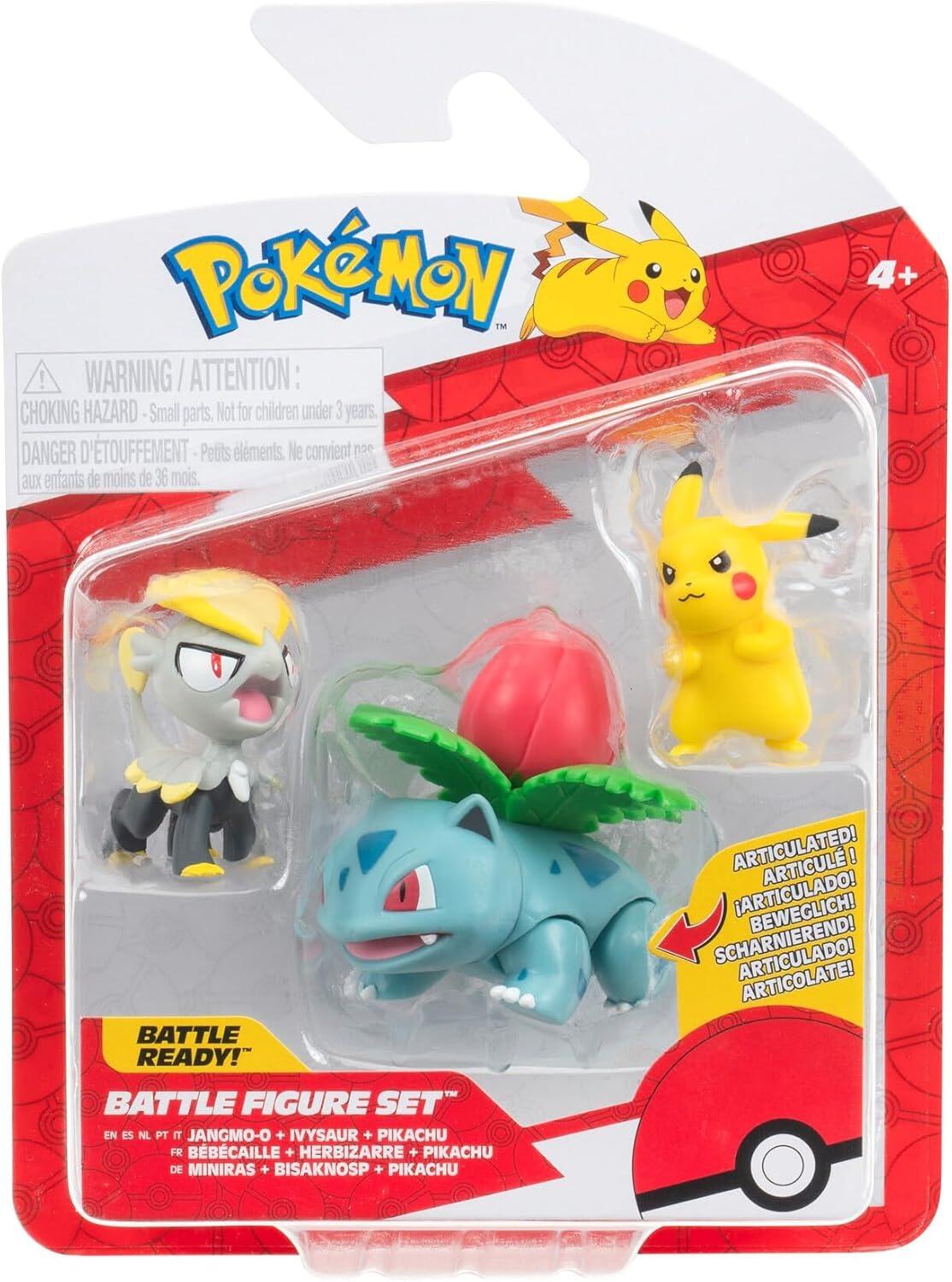 Pokémon Battle Figure 3 Pack W17 - Pikachu, Jangmo-o & Ivysaur