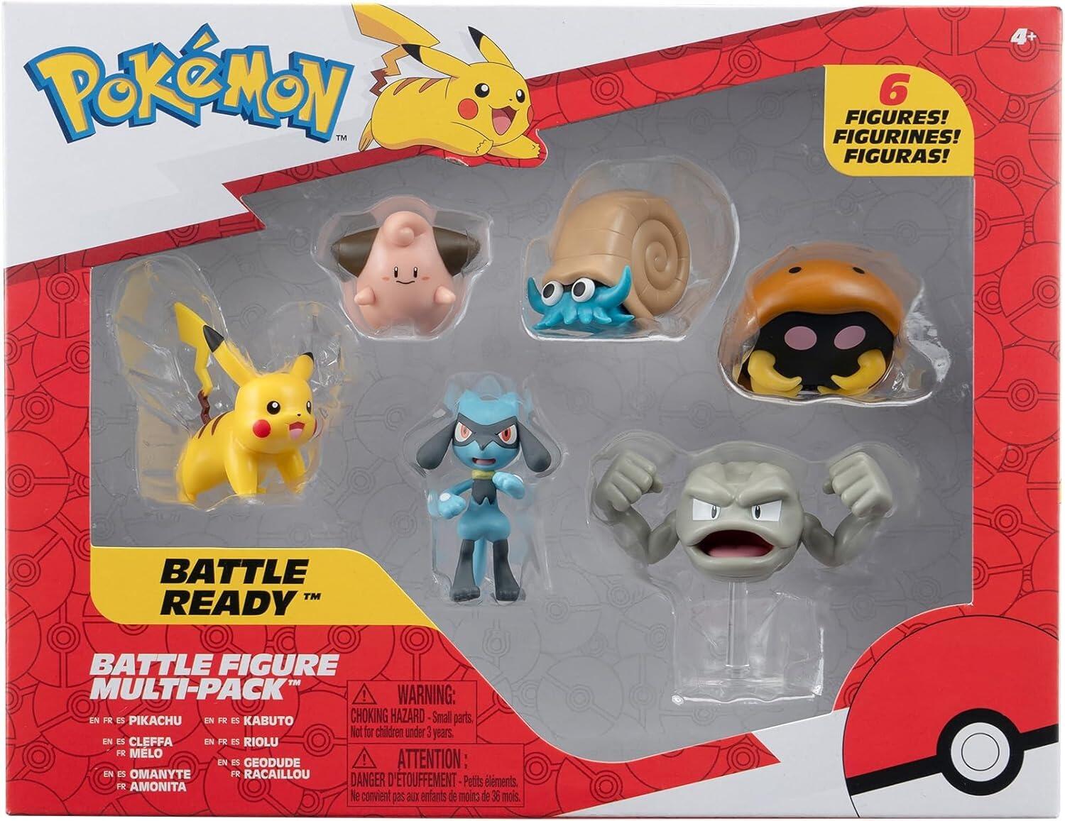 Pokémon Battle Figure 6 Pack W7 - Pikachu, Cleffa, Riolu, Geodude ...