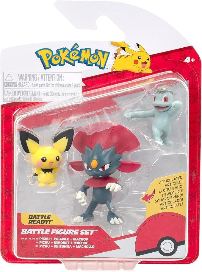 Pokémon Battle Figure 3 Pack W23 - Pichu, Machop & Weavile