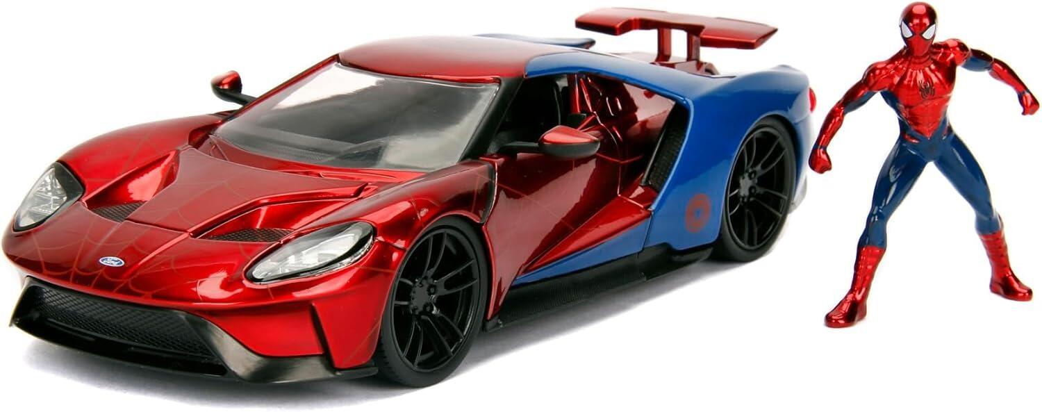 Spider-Man - 2017 Ford GT w/ Spider-Man Hollywood Rides 1:24 Scale Die ...