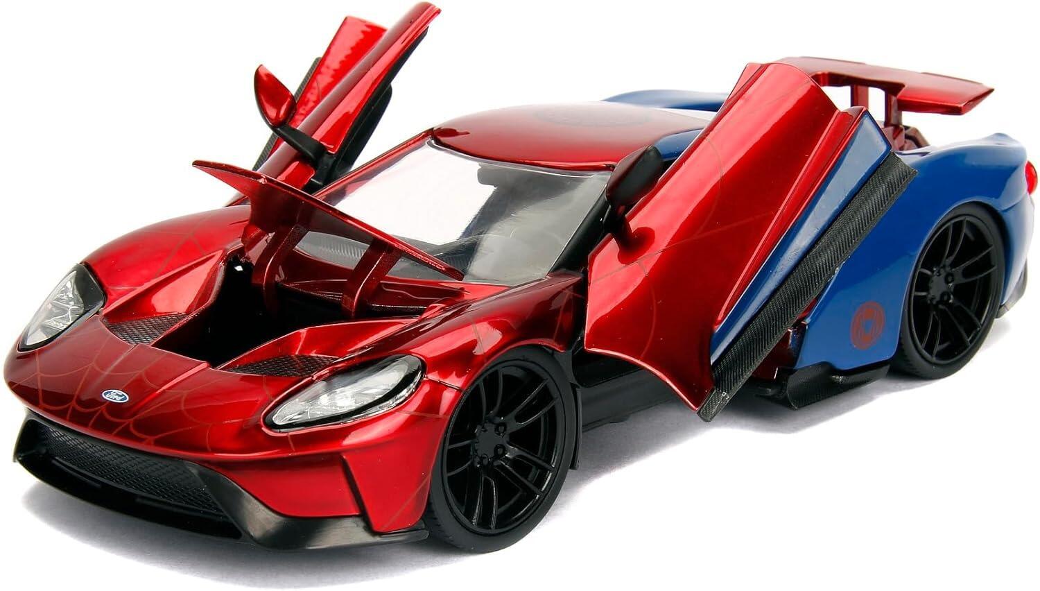 Spider-Man - 2017 Ford GT w/ Spider-Man Hollywood Rides 1:24 Scale Die ...