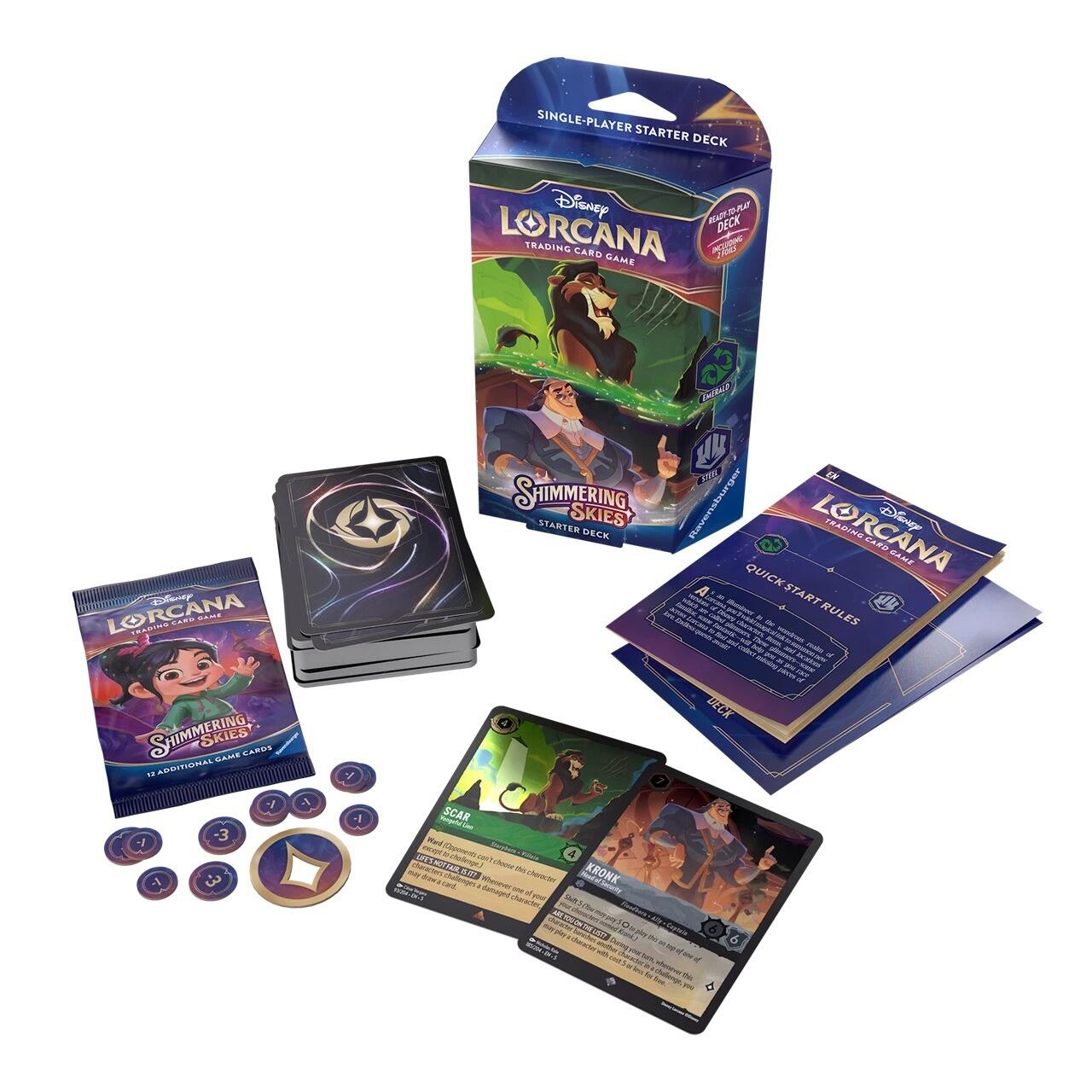 Disney Lorcana Shimmering Skies Trading Card Game - Starter Deck (Scar ...