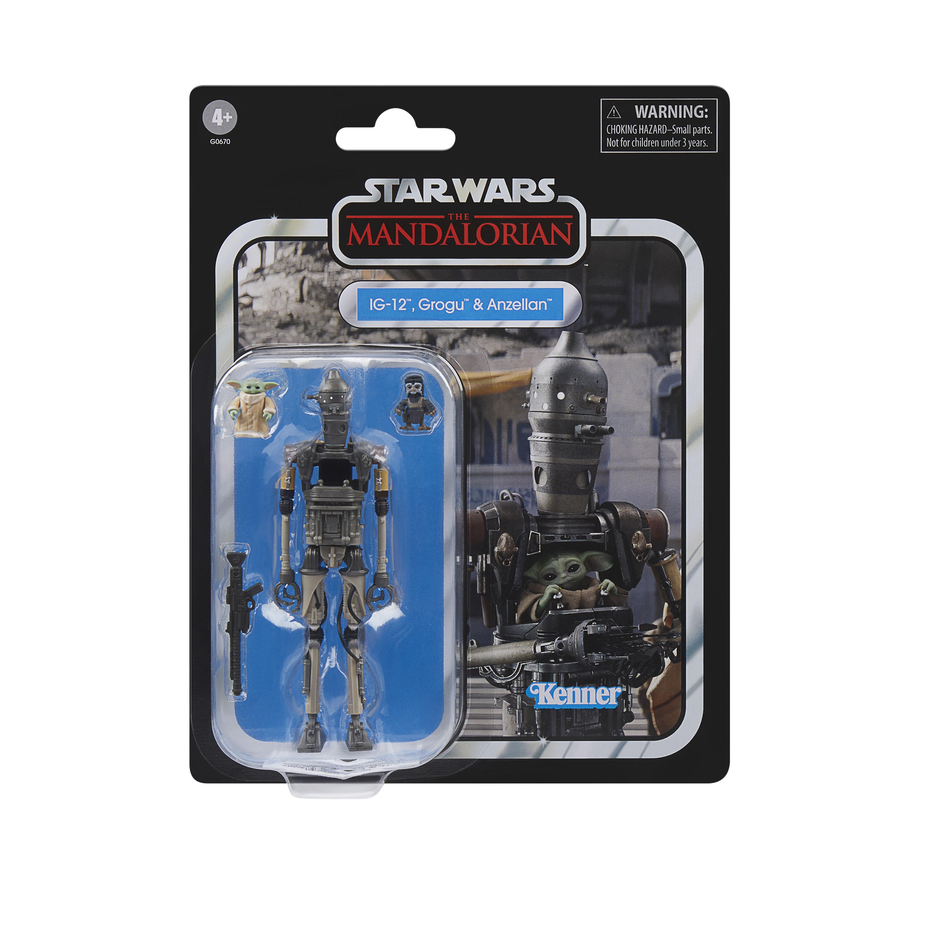 Star Wars The Vintage Collection 3.75 Inch Deluxe Action Figure - IG-12, Grogu & Anzellan