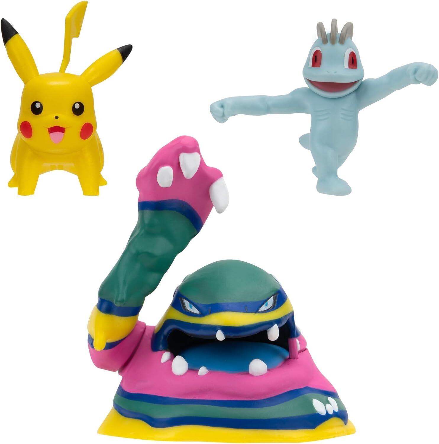 Pokémon Battle Figure 3 Pack W19 - Machop, Pikachu & Alolan Muk
