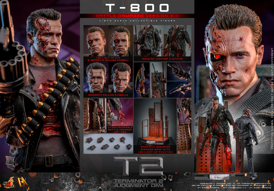 PRE ORDER T 800 Terminator Battle Damaged Hot Toys Collectibles 1 6 Scale Action Figure