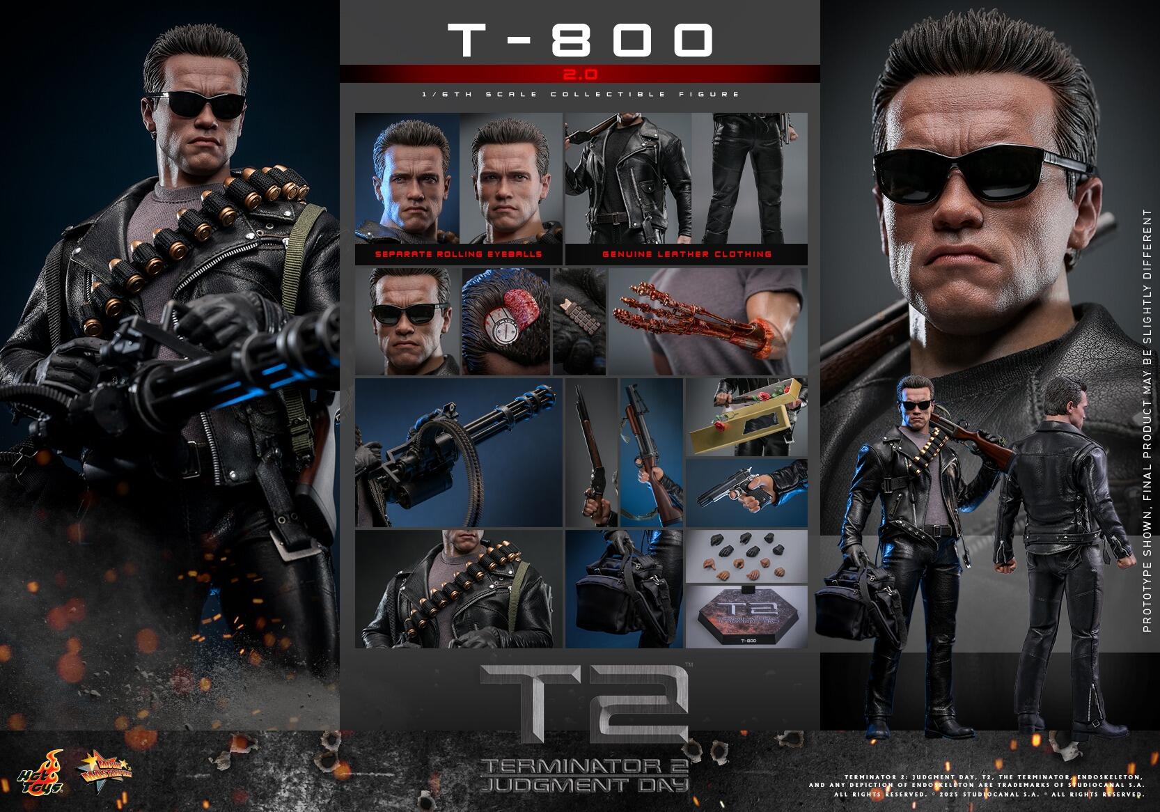 *PRE-ORDER T-800 Terminator (2.0) - Terminator 2: Judgement Day Hot Toys Collectibles 1/6 Scale ...