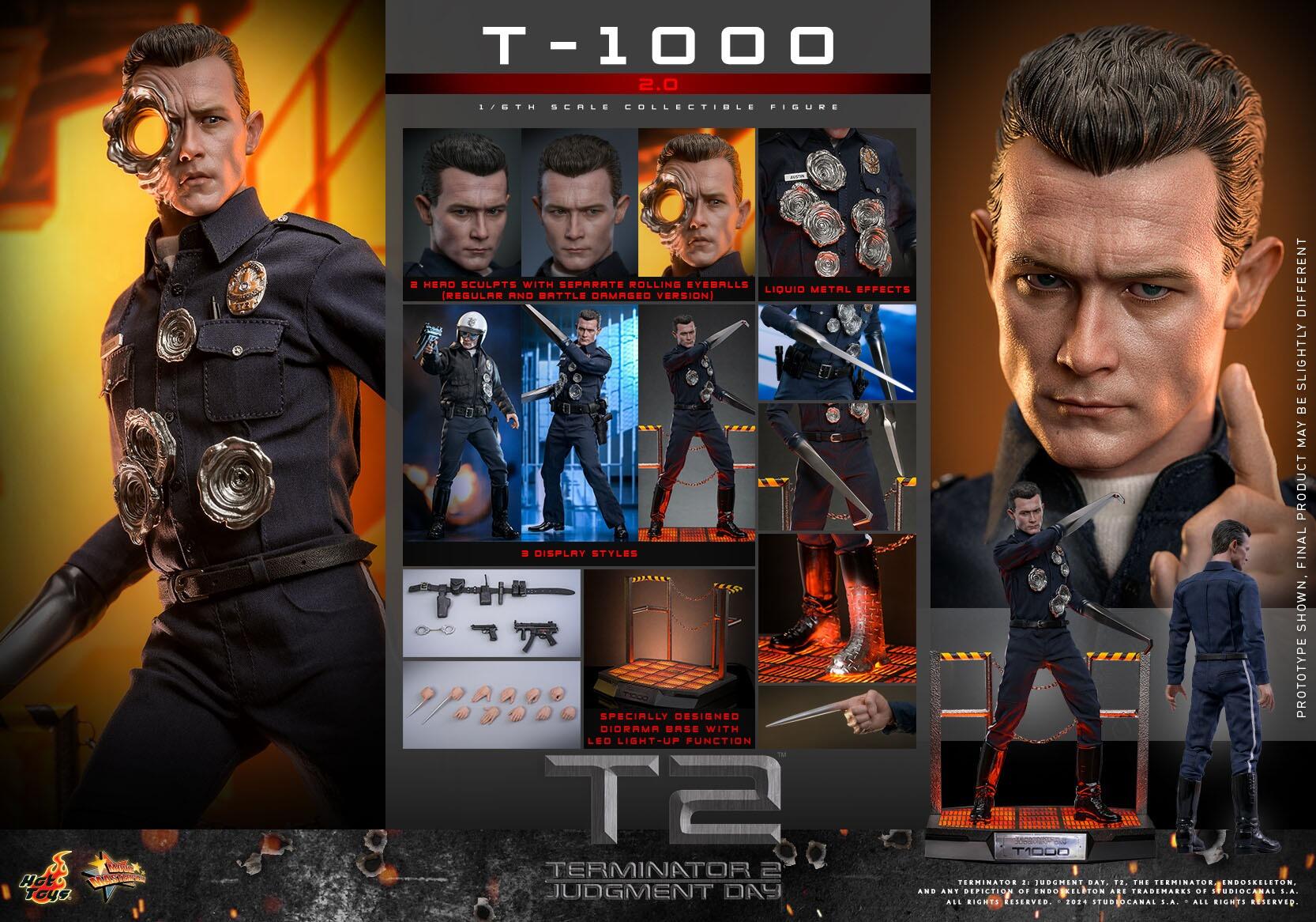 T-1000 (2.0) - Terminator 2: Judgement Day Hot Toys Collectibles 1/6 Scale Action Figure