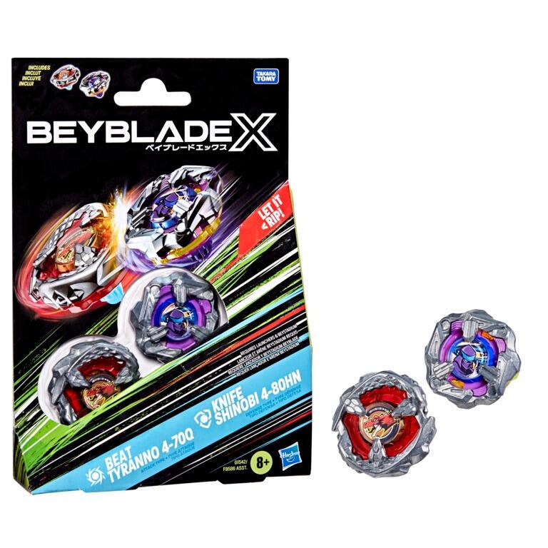 Beyblade X Beat Tyranno 4-70Q vs Knife Shinobi 4-80HN Multipack