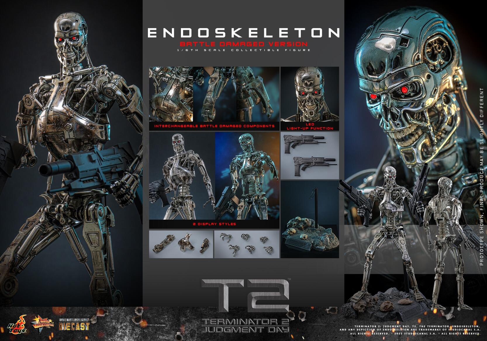*PRE-ORDER Endoskeleton (Battle Damaged) - Terminator 2 Hot Toys Collectibles 1/6 Scale Action ...