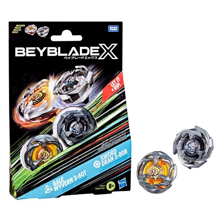 Beyblade X Gale Wyvern 3-60T vs Sword Dran 3-80B Multipack