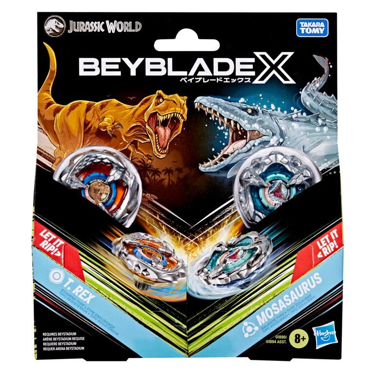 Beyblade X Jurassic World T.Rex Stamina Type vs Mosasaurus Balance Type ...