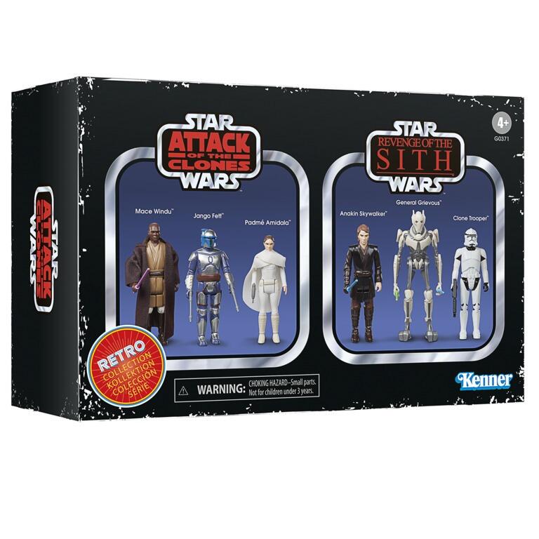 Star Wars Retro Action Figure Prequels AOTC ROTS - Boxed Set of 6
