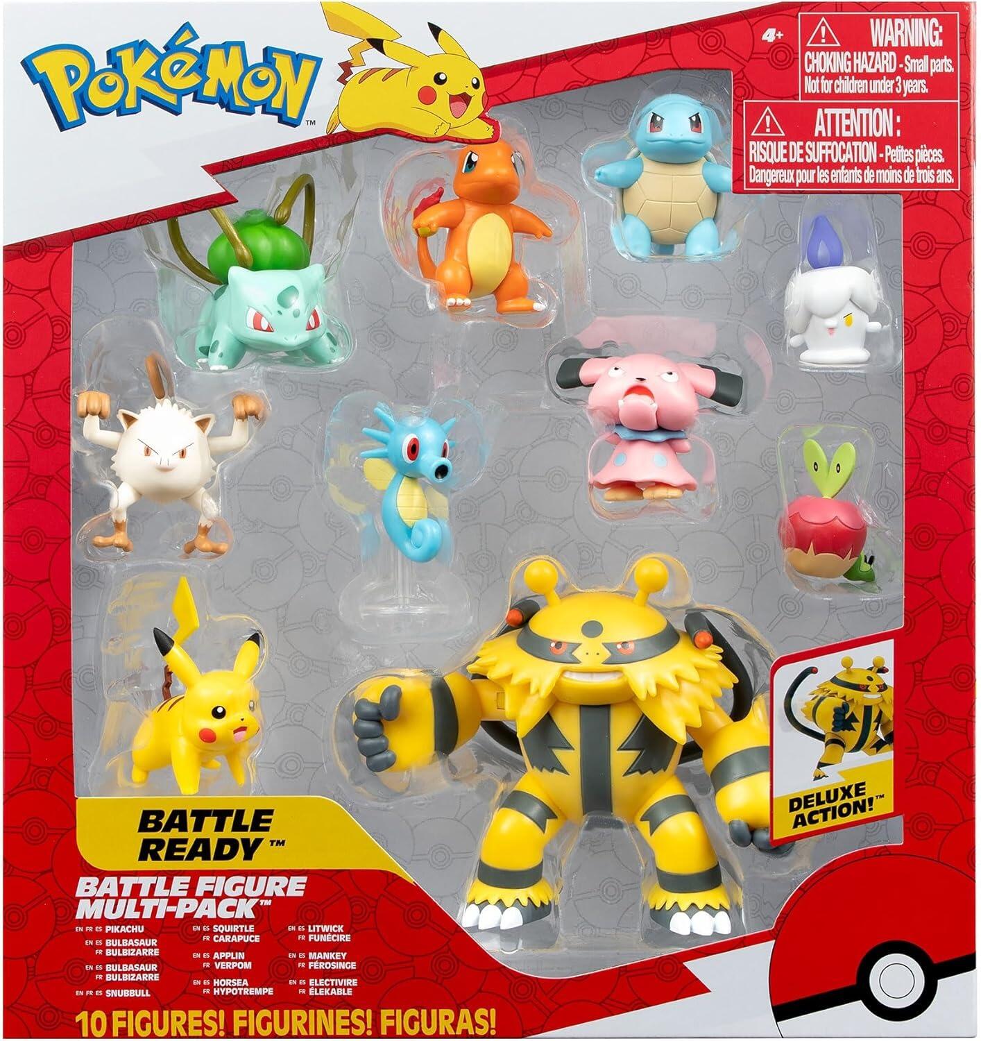 Pokémon Battle Figure 10 Pack - Pikachu, Squirtle, Bulbasaur ...