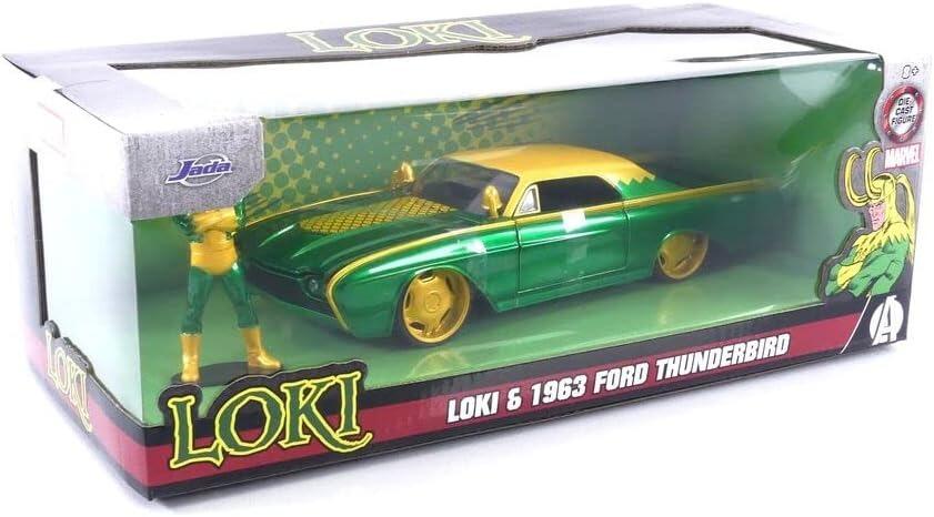 Loki: 1963 Ford Thunderbird w/ Loki Hollywood Rides 1:24 Scale Die Cast ...