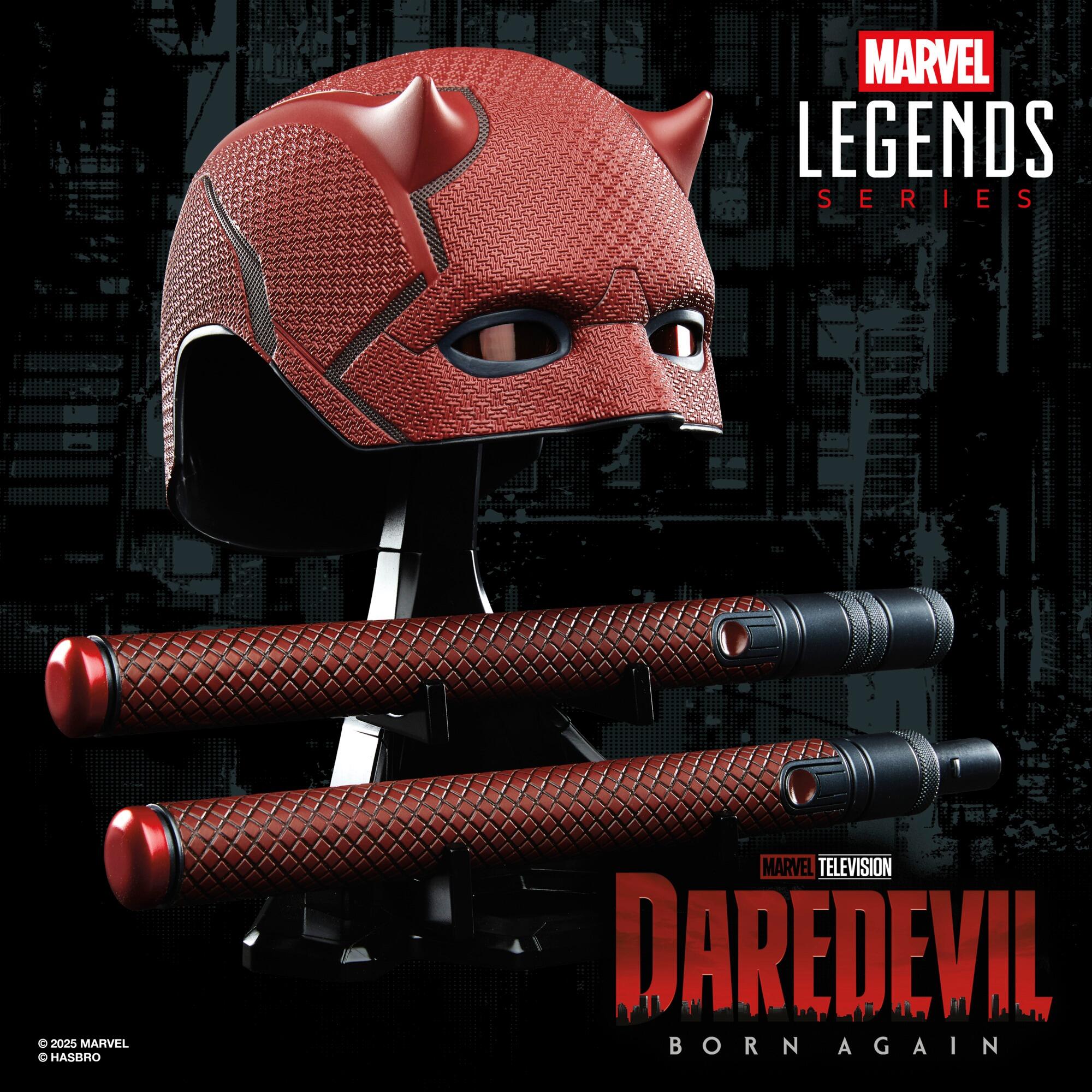 Marvel Legends Premium Roleplay Mask - Daredevil's Mask w/ Billy Club ...