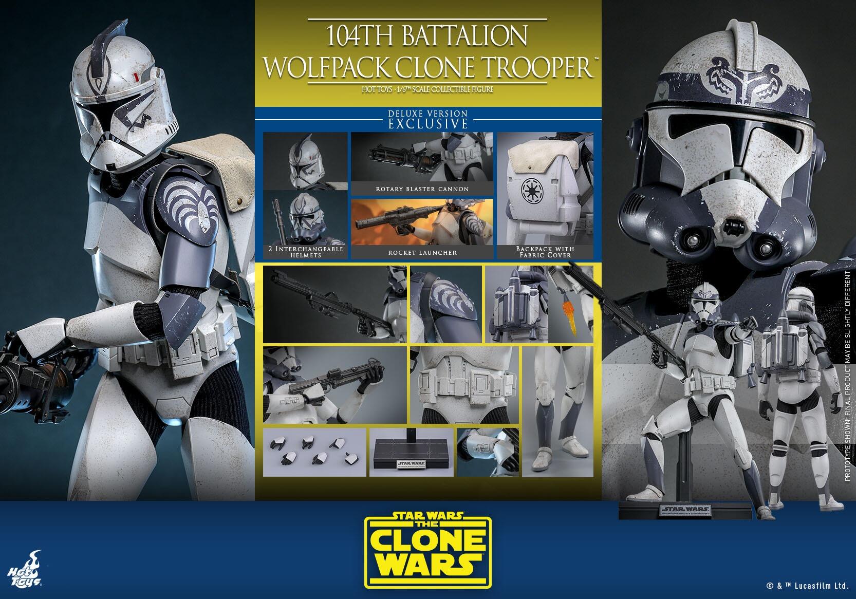*PRE-ORDER 104th Battalion Wolfpack Clone Trooper (Deluxe) - Star Wars: The Clone Wars Hot Toys ...