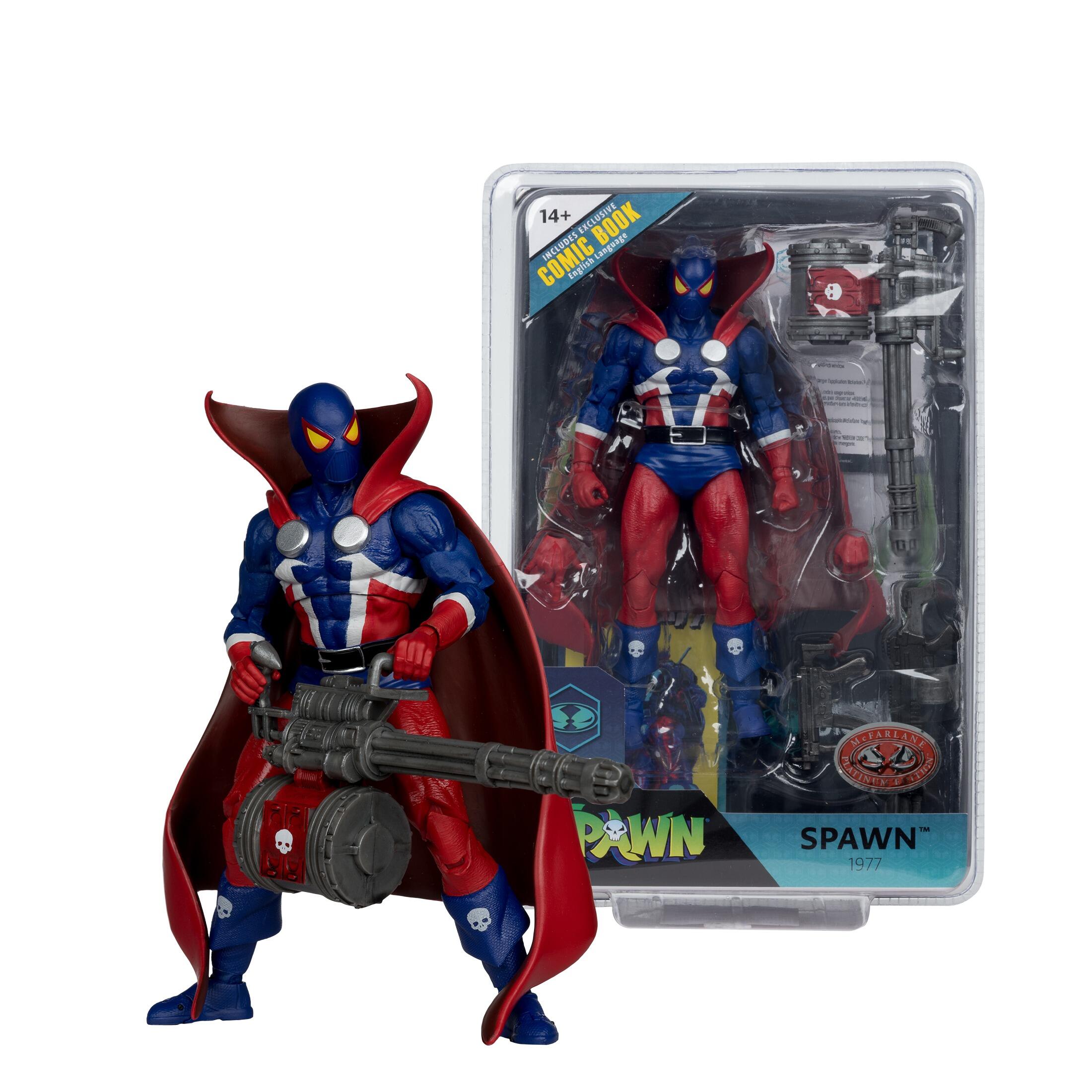 Spawn 7 Inch Action Figure w/ Comic - Spawn 1977 (Red Platinum)