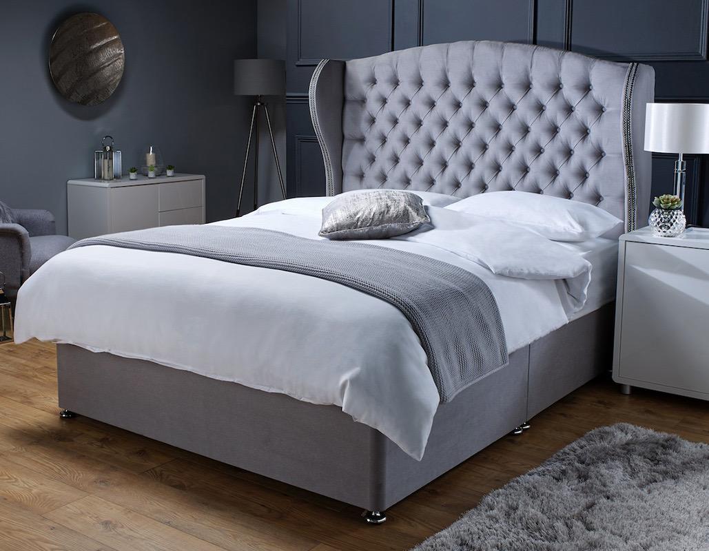 Divan Bed Base With Wingback Headboard