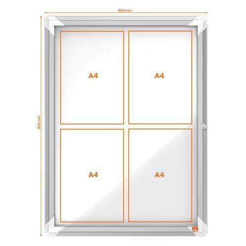 Nobo Premium Plus Outdoor Mag Lockable Board 4xA4 White | AC72017