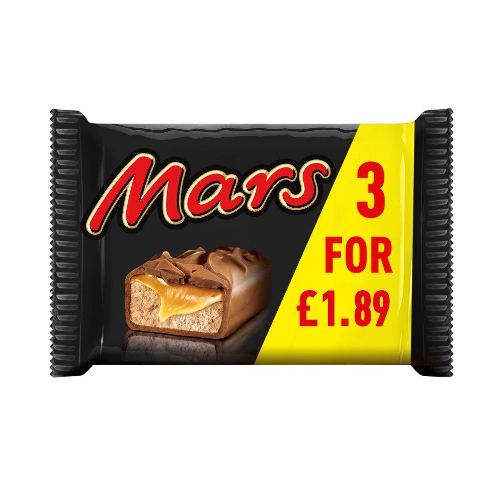 Mars Caramel, Nougat & Milk Chocolate Snack Bars Multipack 3 x 39.4g