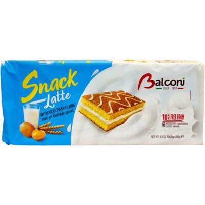 Balconi Latte Bars Vanilla Creme Filled Italian Sponge Cake 10 pack