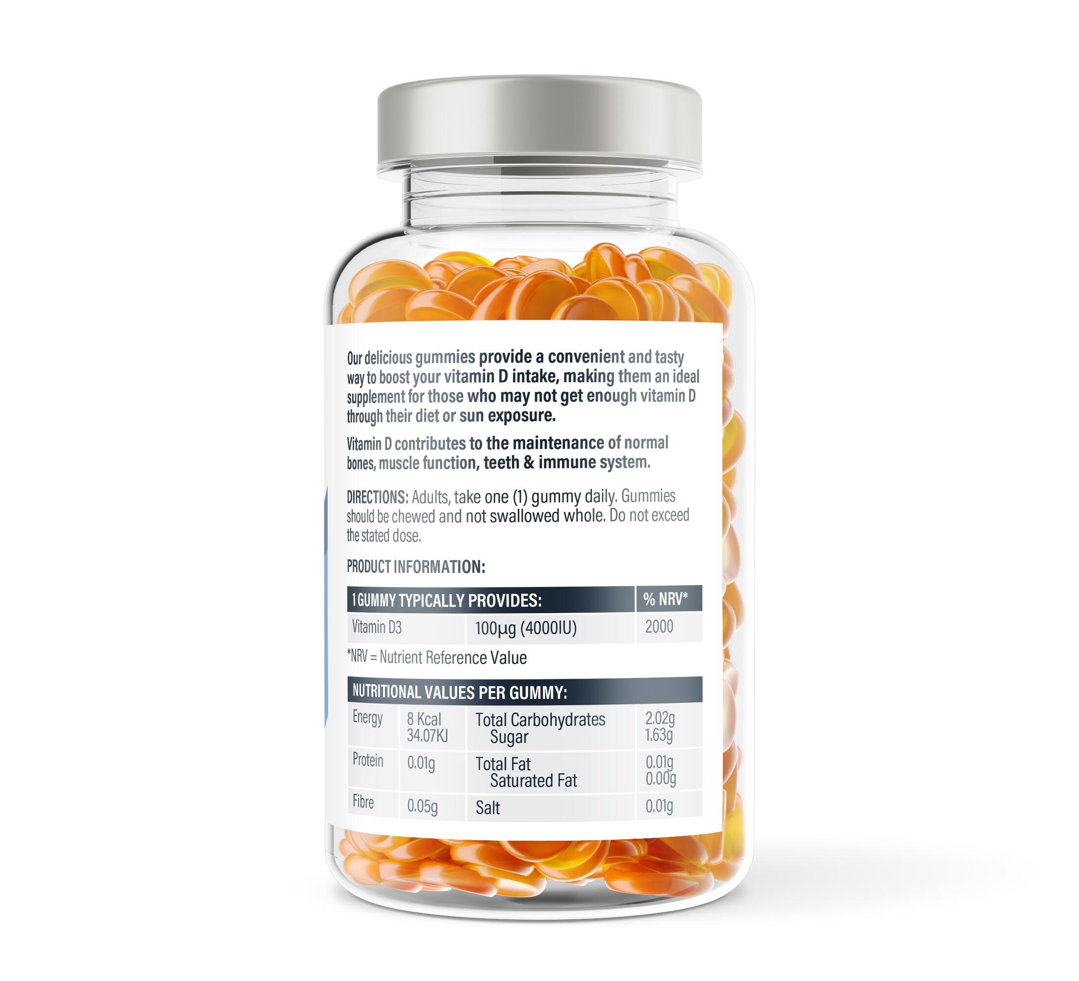 Vitamin D3 1000iu - 60 Orange Flavour Gummies
