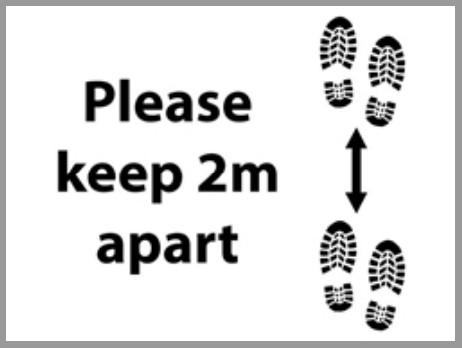 Keep 2m apart sign (600mm x 400mm)