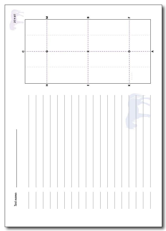 A4 Download Dressage Arena 20 x 40 Printable templates