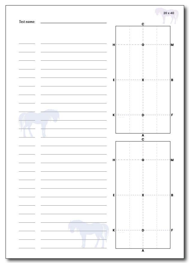 A4 Download Dressage Arena 20 x 40 Printable templates