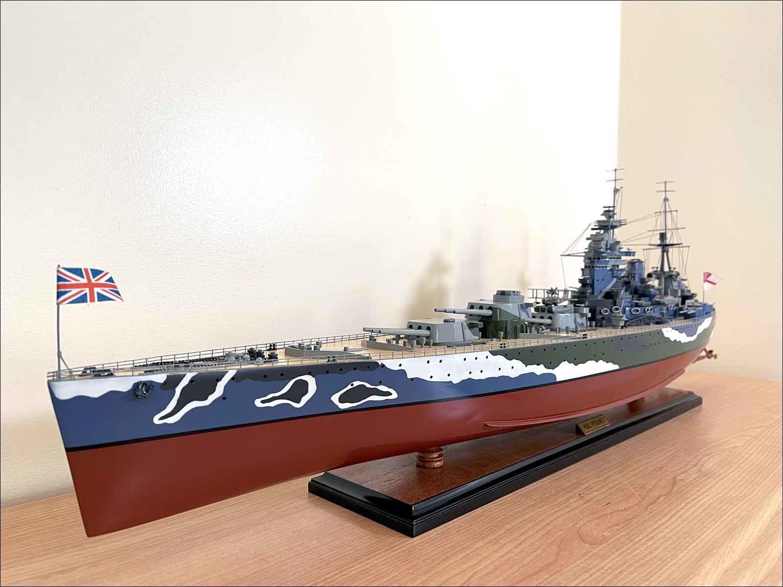 HMS Rodney Battleship Model Handcrafted Wooden WW2 Replica HMS Rodney Battleship Model Handcrafted Wooden WW2 Replica