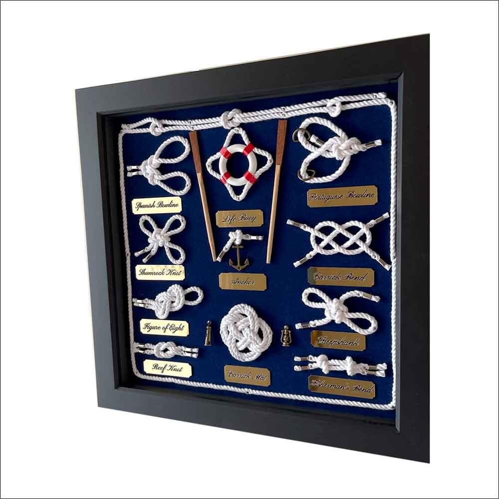 Seamanship Knots in a Display Box to Hang on the Wall
