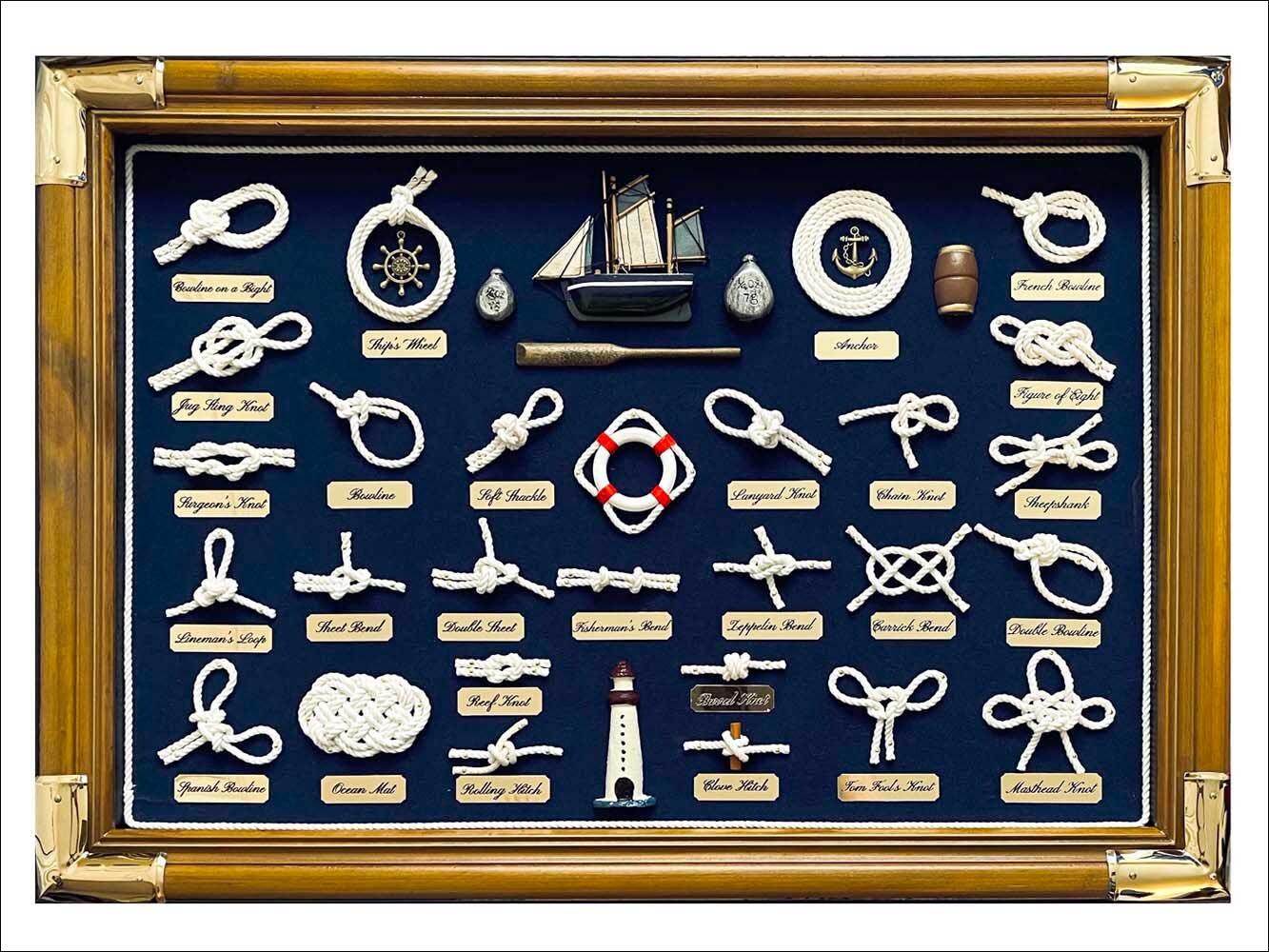 Extra Large Framed Knot Display | Nautical Wall Decoration