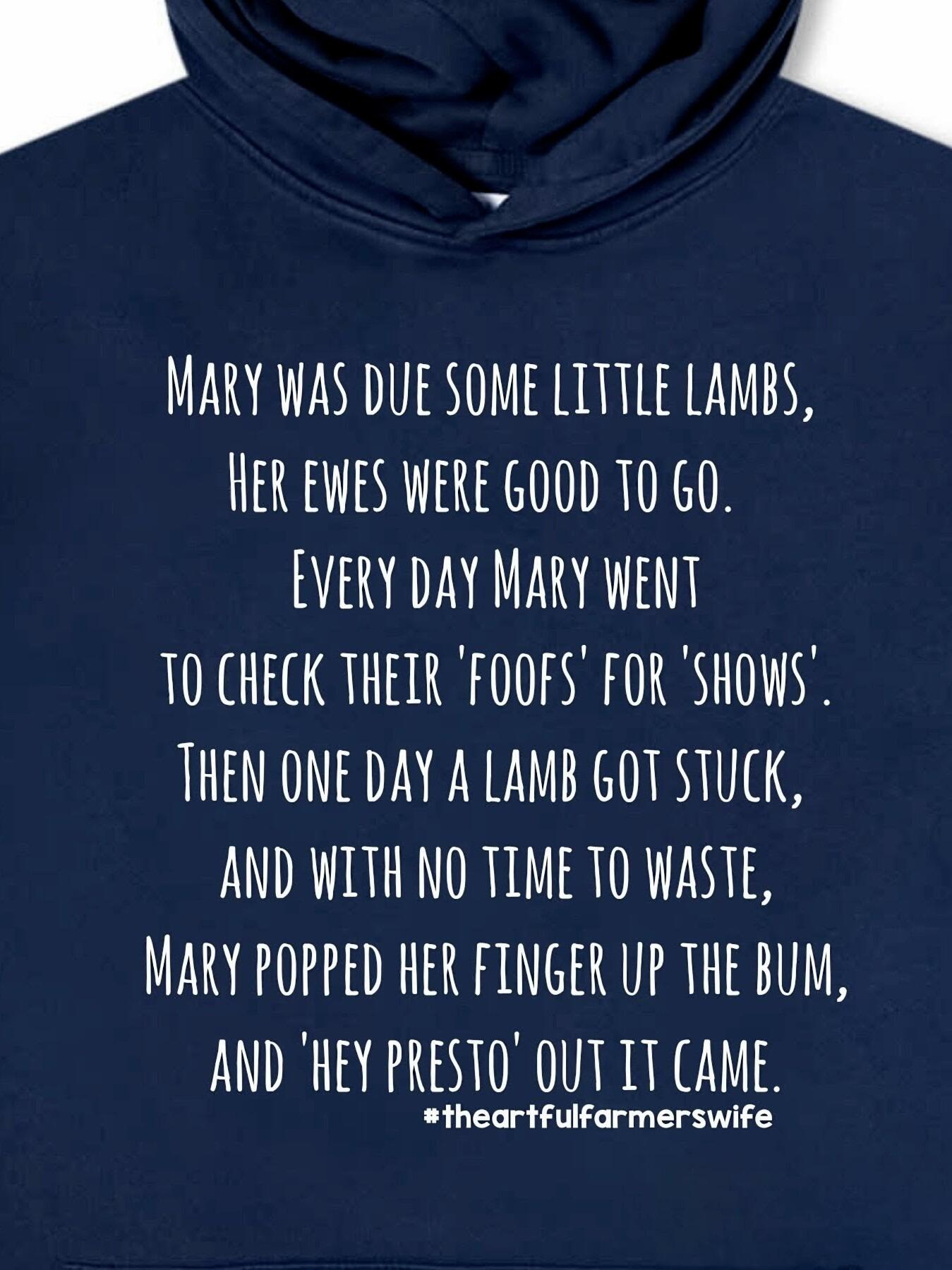 MARY WAS DUE SOME LITTLE LAMBS HER EWES WERE GOOD TO GO ...