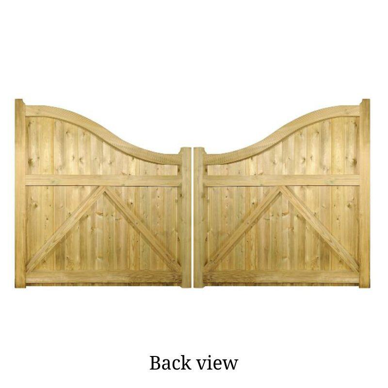 Drayton Shaped Top Low Double Driveway Gate