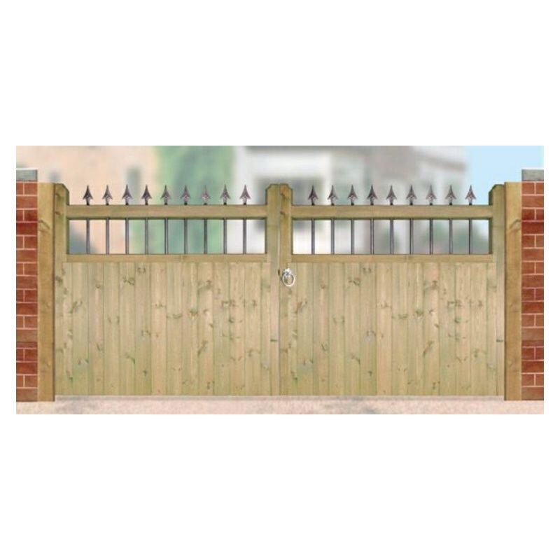 Hampton Flat Top Low Double Driveway Gates
